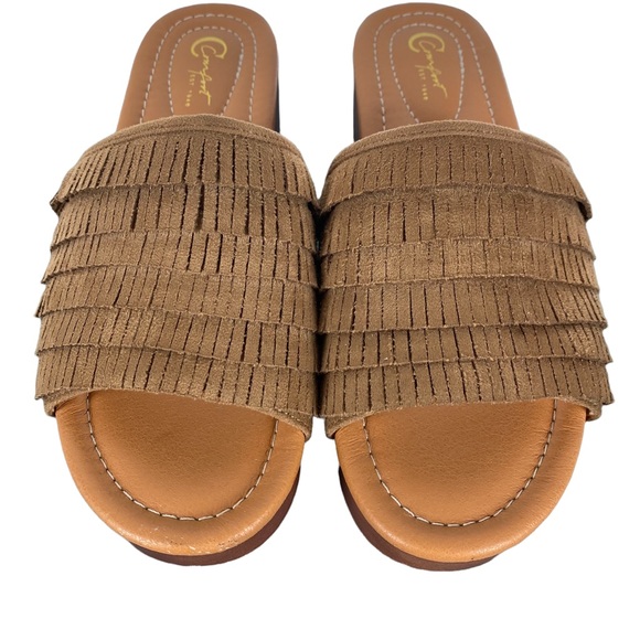 Cato | Shoes | Cato C Est 946 Comfort Suede Look Fringe Wood 2 Inch ...